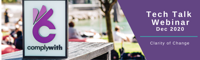 Tech Talk Webinar: December 2020 | Compliance News and Events Tech Talk Webinar: December 2020 | Compliance News and Events